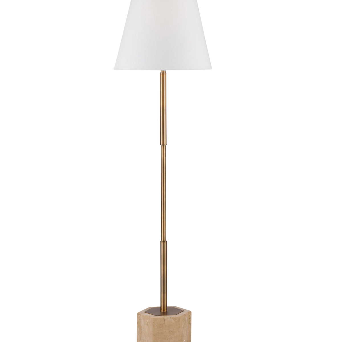 Ronzell - Floor Lamp - Travertine / Brass – Domestic Possessions
