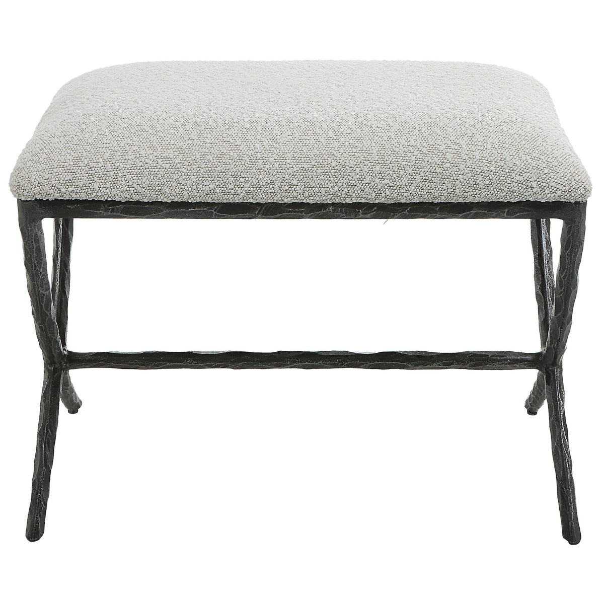 Brisby - Gray Fabric Small Bench – Domestic Possessions